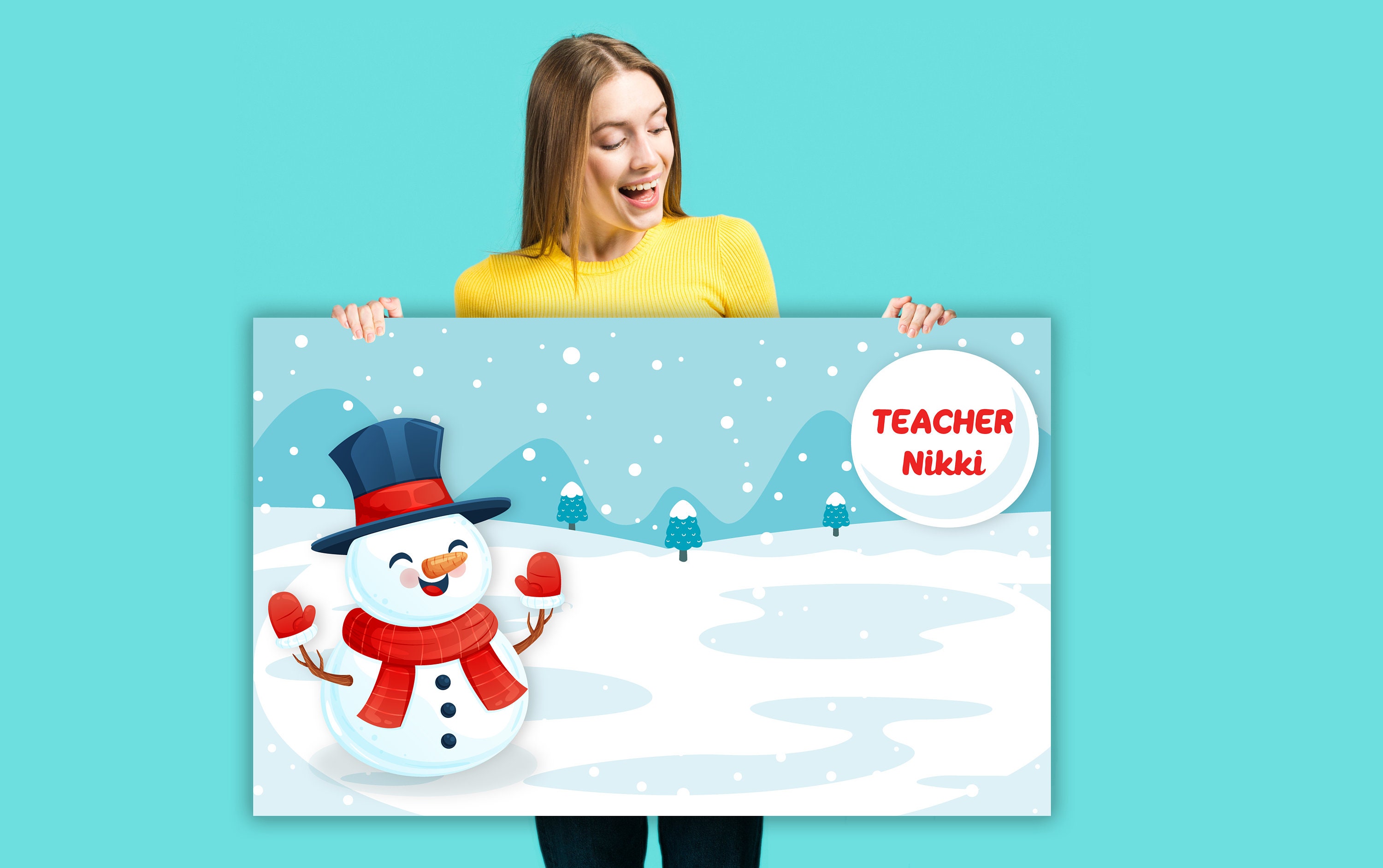 Customizable Snowman Classroom Background - ESL Online Teaching ...