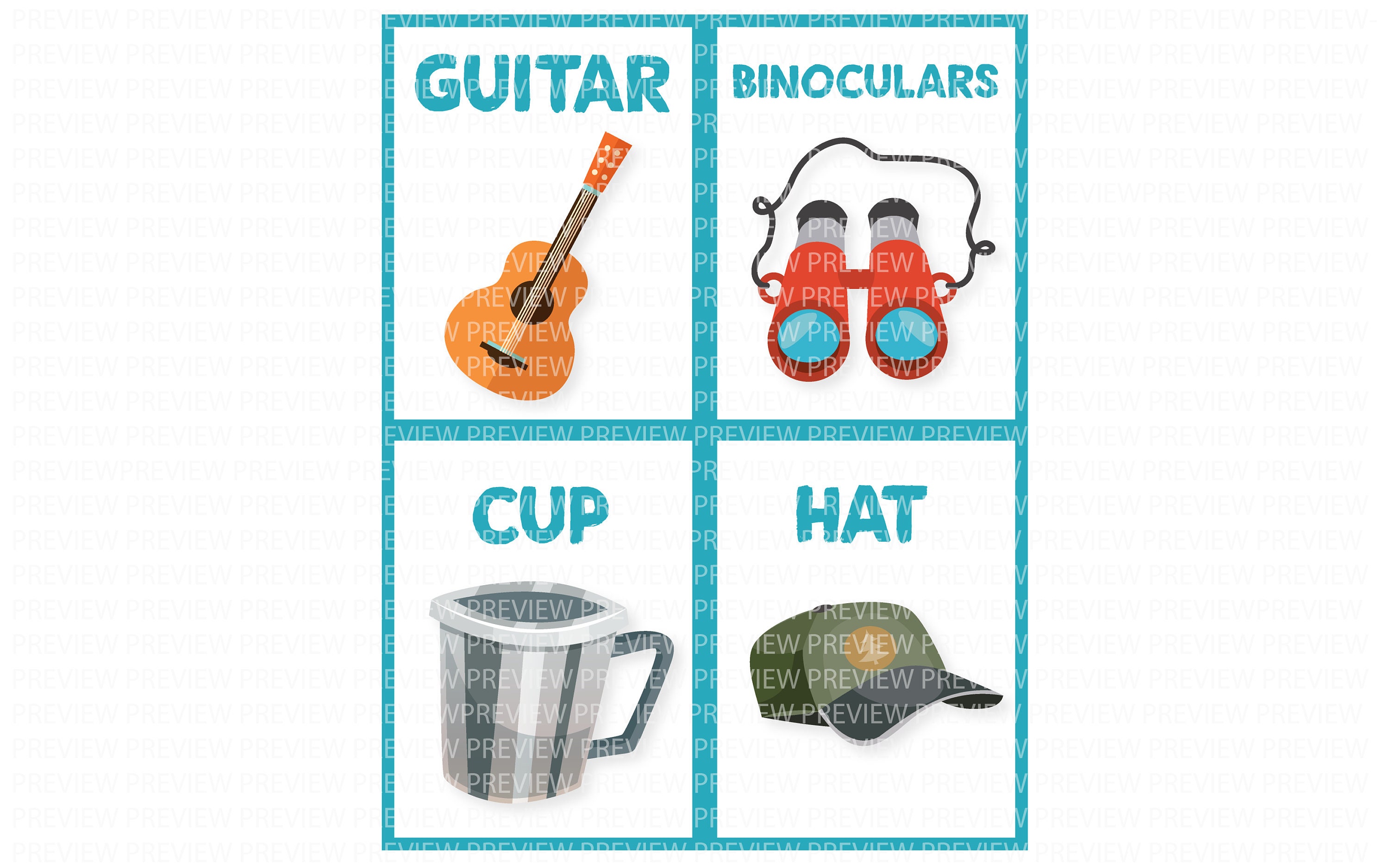 Camping Flashcards - Vipkid, Gogokid, ESL Online Teaching - Etsy