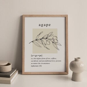 Agape Definition Printable Wall Art Agape Love Word Print - Etsy