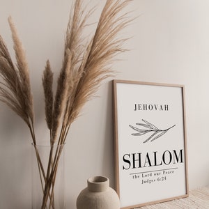 Shalom Printable Wall Art, Digital Download Names of God, Christian ...