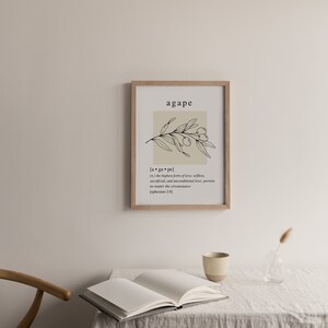 Agape Definition Printable Wall Art Agape Love Word Print - Etsy