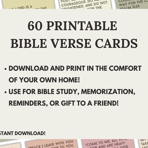 60 Inspirational Bible Verse Cards Printable | Prayer & Bible Study ...