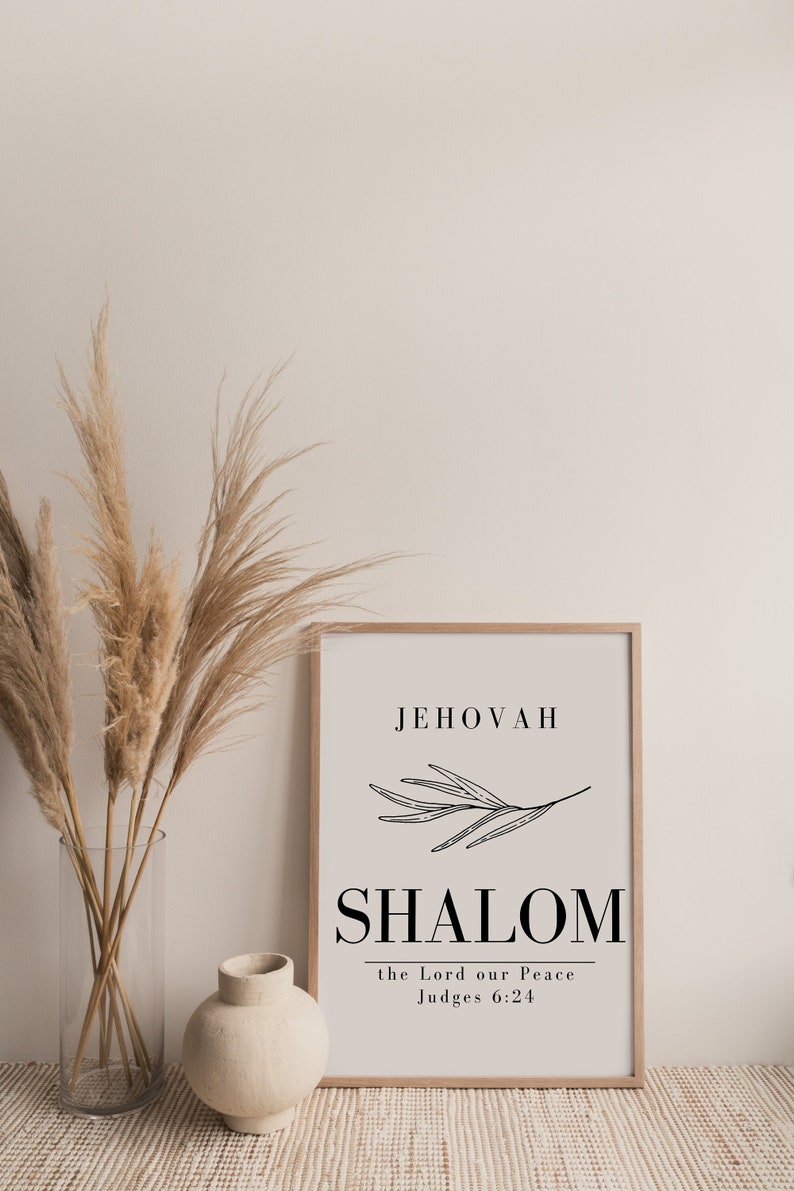 Shalom Printable Wall Art, Digital Download Names of God, Christian ...
