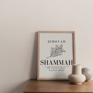 Shammah Printable Wall Art, Names of God, Christian Wall Art, Bible ...