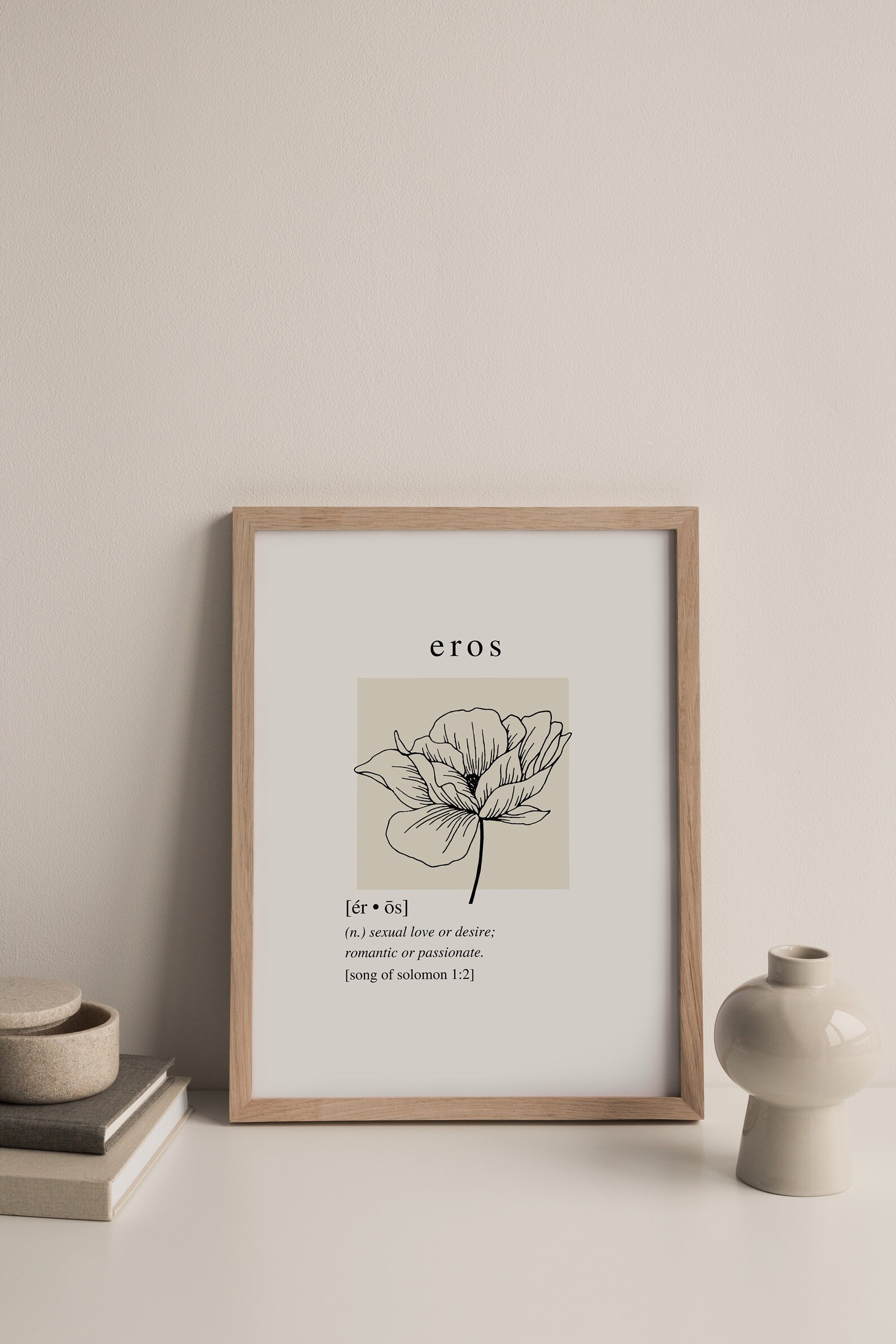 Eros Definition Printable Wall Art, Eros Greek Meaning Love Word Print ...