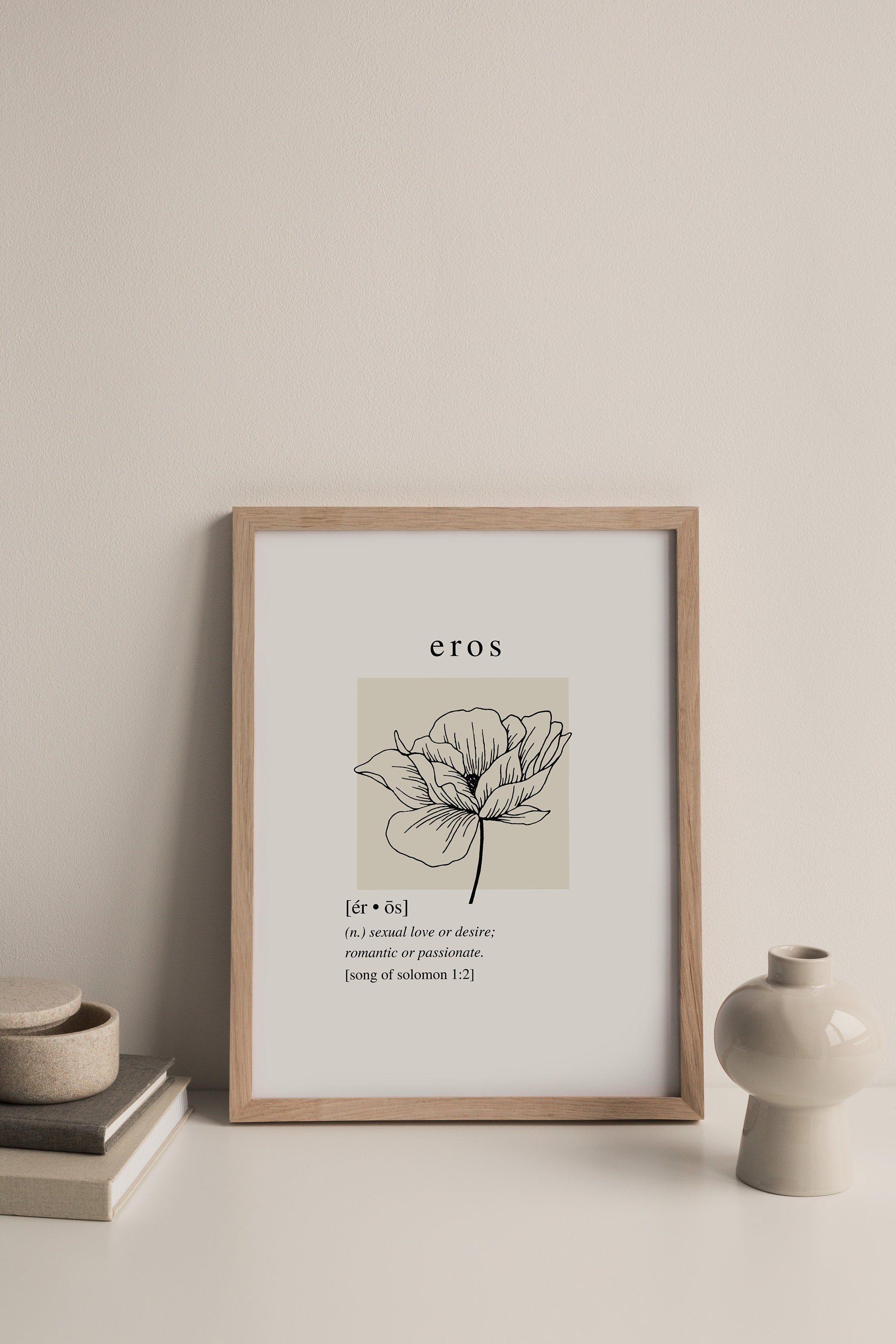 Eros Definition Printable Wall Art, Eros Greek Meaning Love Word Print ...