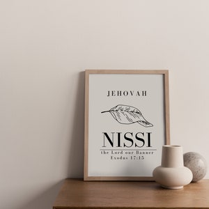 Nissi Printable Wall Art, Names of God, Christian Wall Art, Bible Verse ...