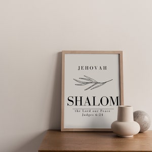 Shalom Printable Wall Art, Digital Download Names of God, Christian ...