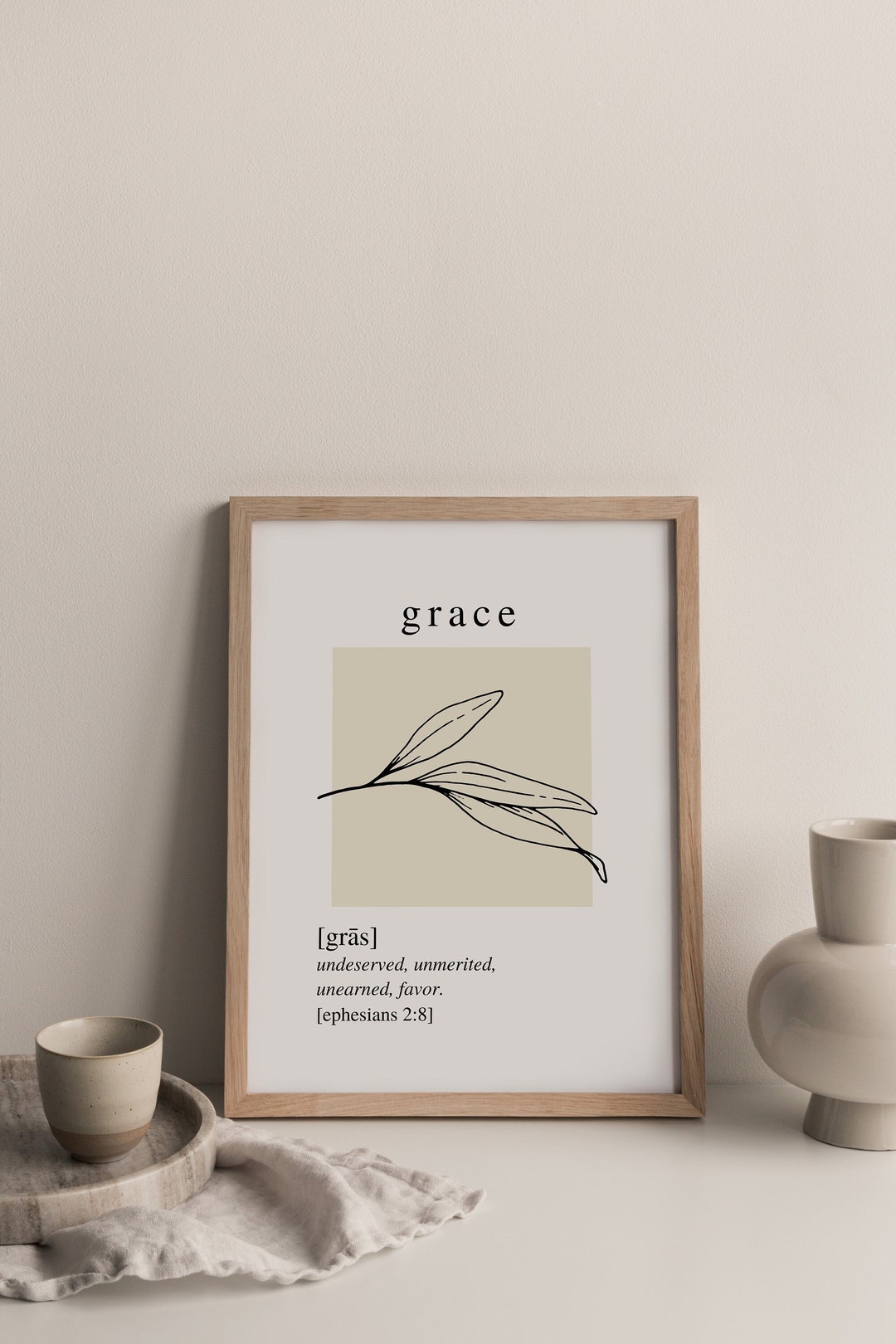 Grace Definition Printable Wall Art, Word Definition Print Christian ...