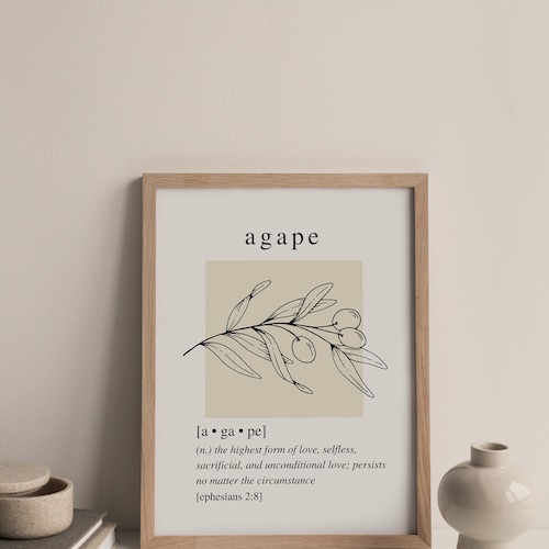 Agape Definition Printable Wall Art Agape Love Word Print - Etsy