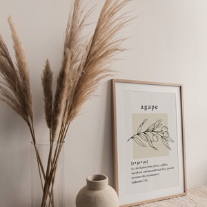 Agape Definition Printable Wall Art Agape Love Word Print - Etsy