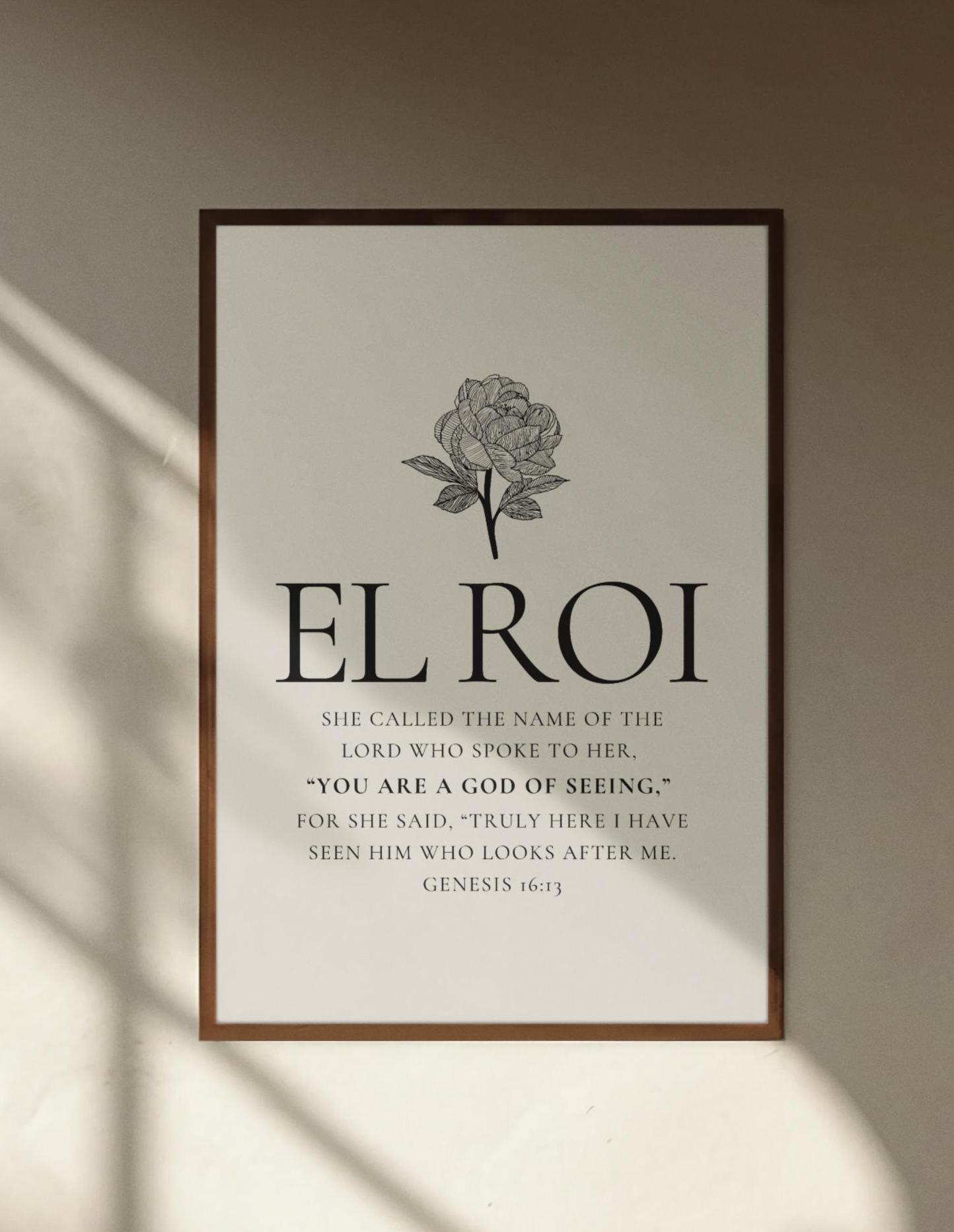 Printable El Roi Wall Art. Instant Download Christian Scripture Bible ...