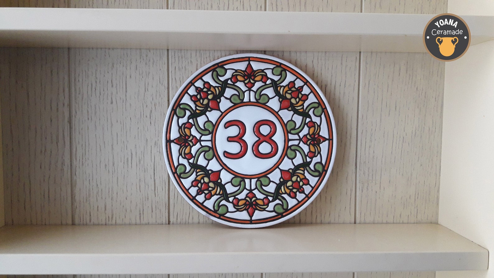 Hand Painted Ceramic House Number Plaque Custom Address - Etsy