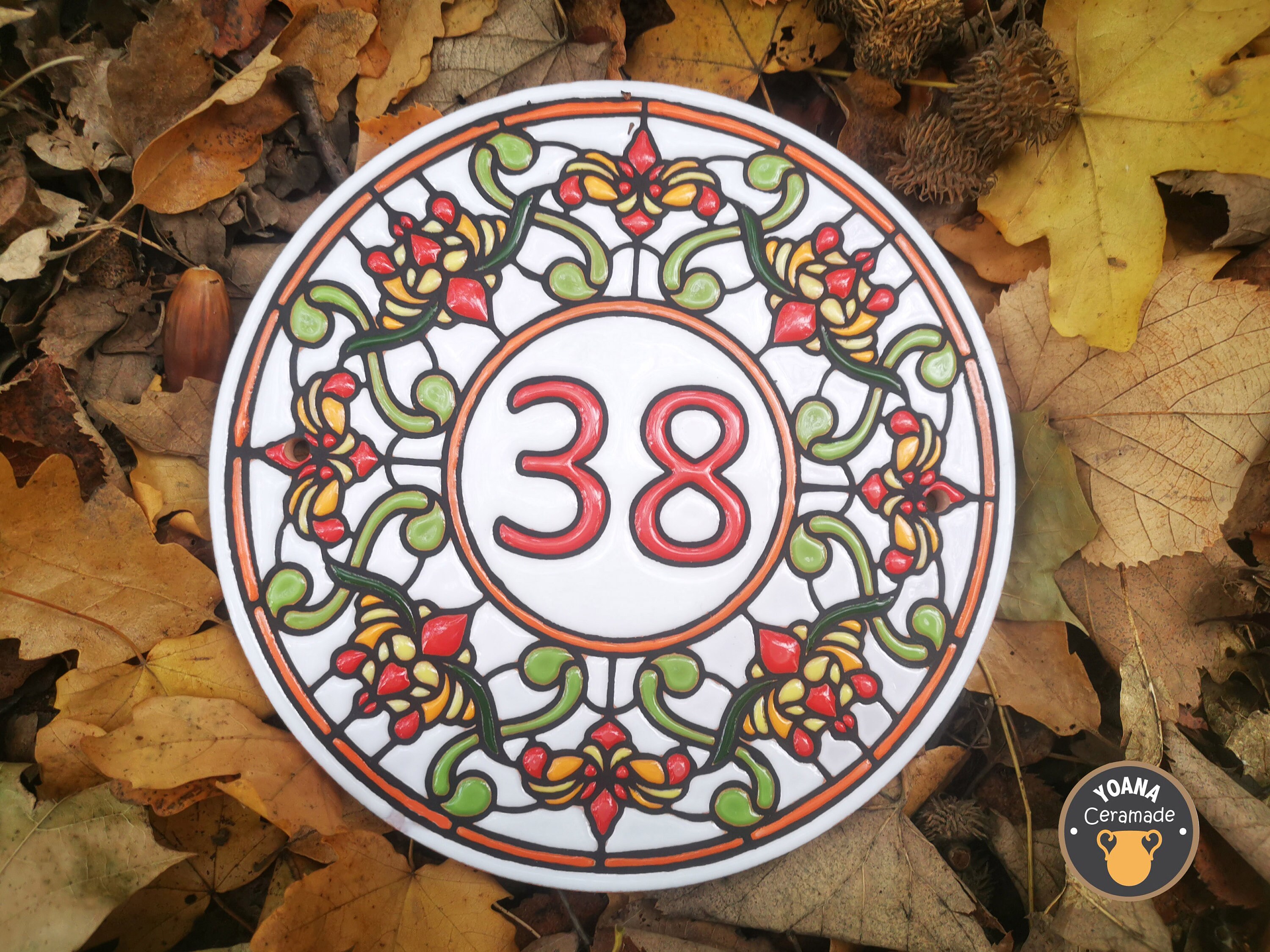 Hand Painted Ceramic House Number Plaque Custom Address - Etsy