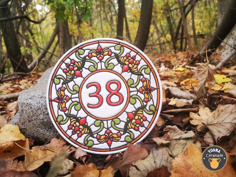 Hand Painted Ceramic House Number Plaque Custom Address - Etsy