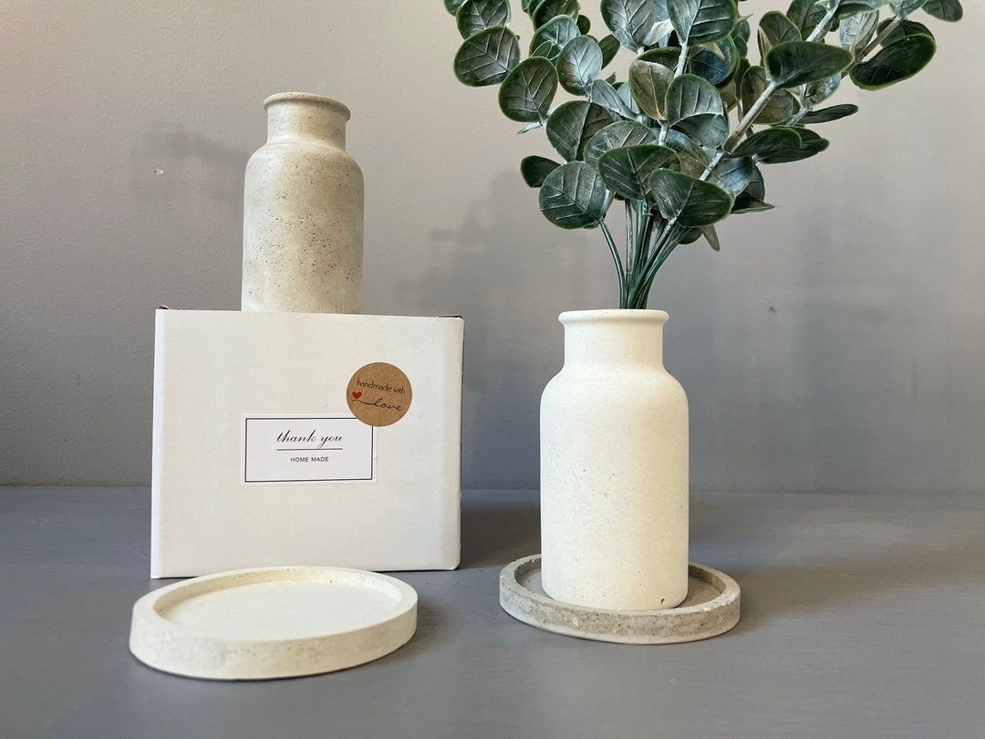 CONCRETE VASE, Lounge Vase, Water Repellent Varnish Shower Vase, Sponge ...