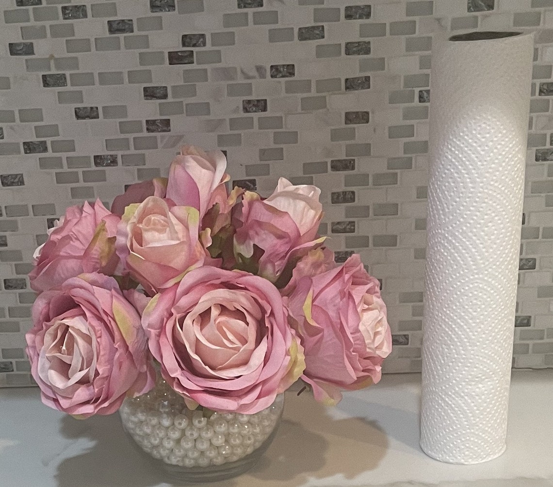 Mother's Day Gift, Pink Peonies in Fish Bowl Vase With Pearl Vase ...