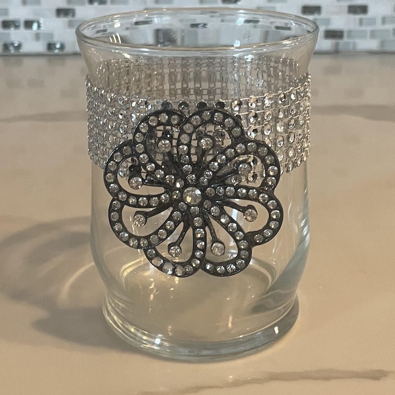 Rhinestone Candle - Etsy