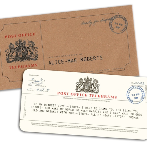 Personalised Vintage Style Telegram | Etsy UK