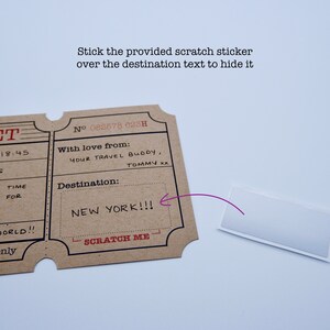 DIY Brown Travel Ticket Holiday Surprise Card, Scratch & Reveal Your ...