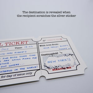 DIY White (with Gold Shimmer) Travel Ticket Holiday Surprise Card ...