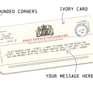 Personalised Vintage Style Telegram - Etsy UK