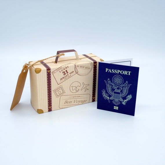 DIY Surprise Mini GOLD Foil USA Passport & Mini Suitcase | Etsy