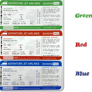 Personalised Boarding Pass Travel Ticket, Surprise Gift With Kraft ...