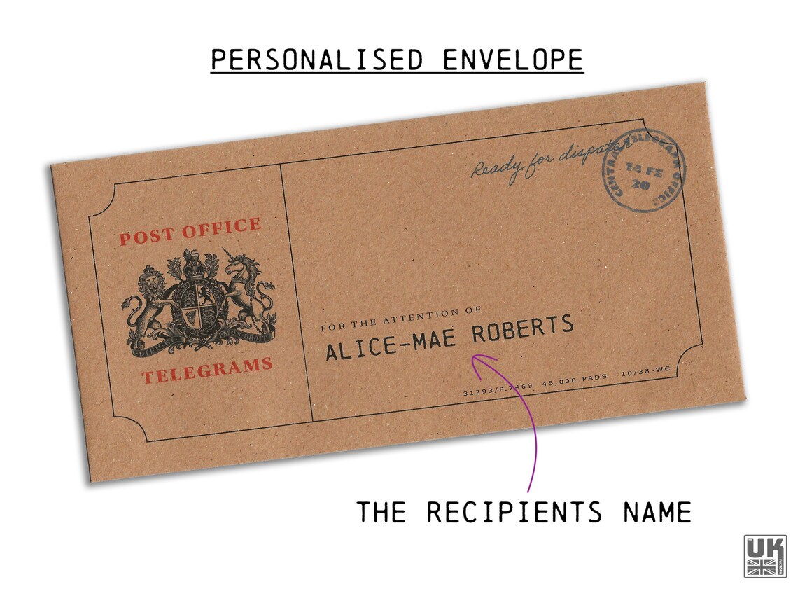 Personalised Vintage Style Telegram - Etsy Australia