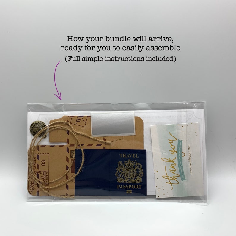 DIY Surprise Mini Travel Box & Mini GOLD Effect Passport | Etsy UK