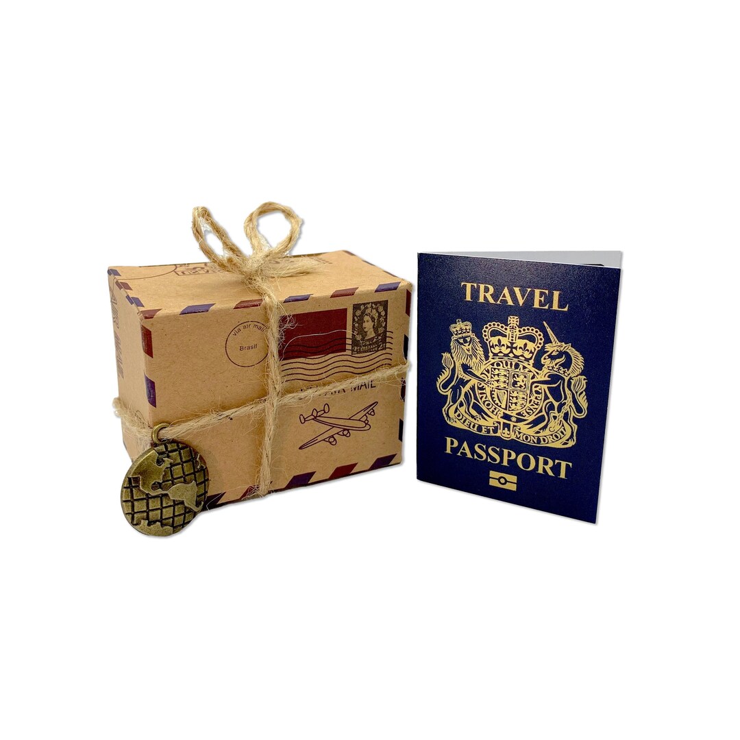 DIY Surprise Mini Travel Box & Mini GOLD Effect Passport Reveal Gift ...