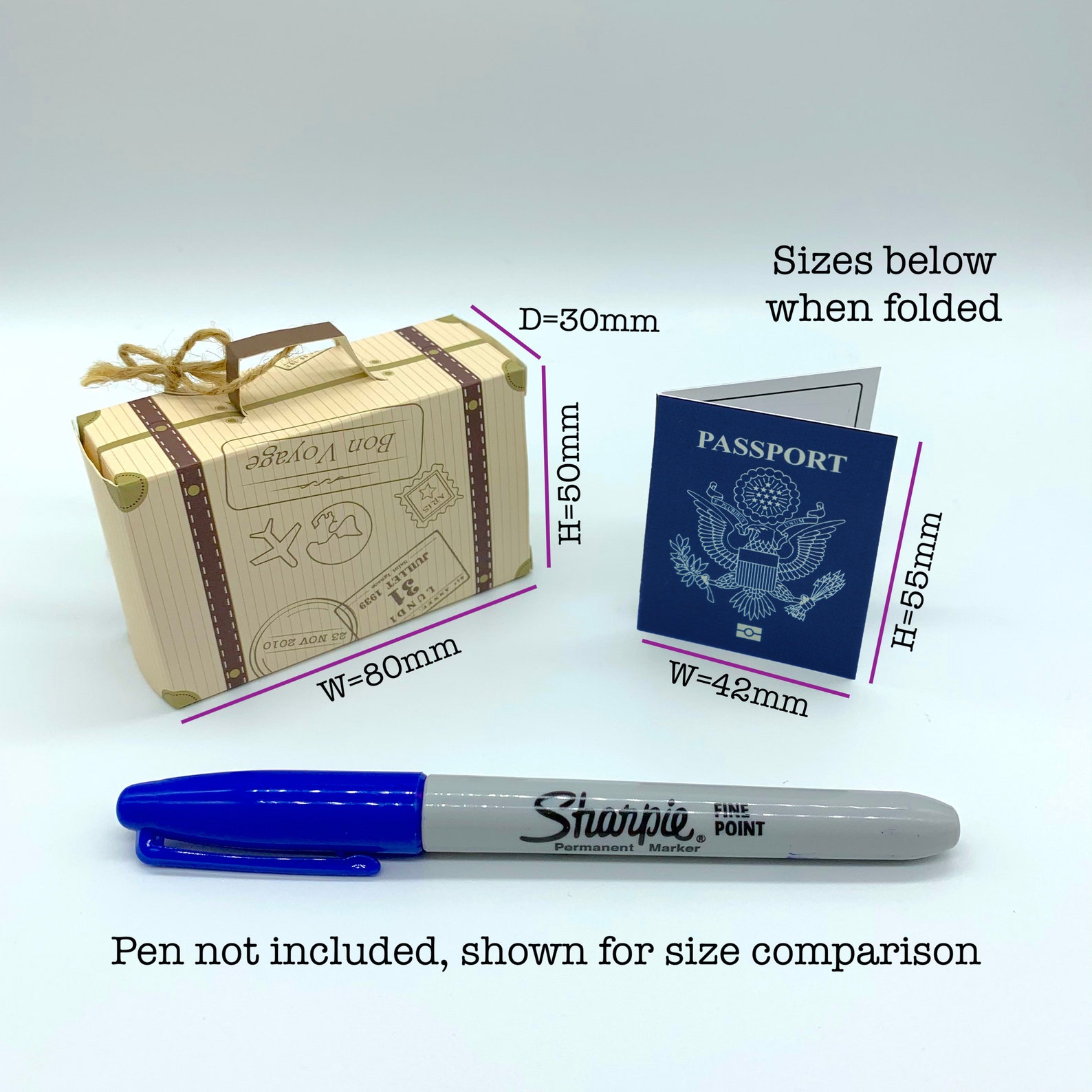 DIY Surprise Mini GOLD Foil USA Passport & Mini Suitcase - Etsy UK