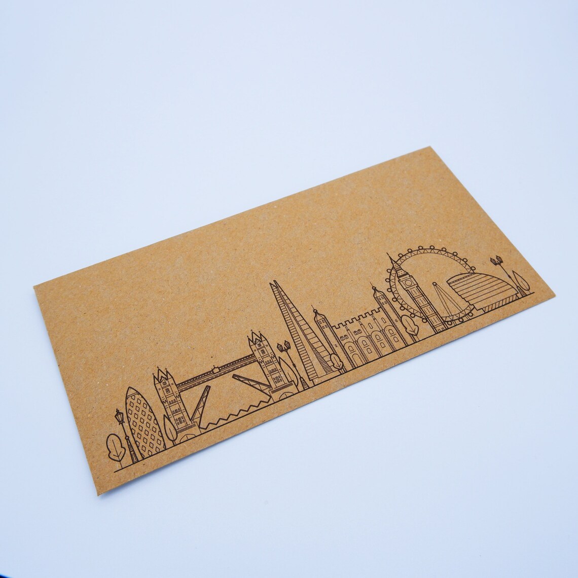London White/gold Shimmer City Break Travel Ticket With Kraft Envelope ...