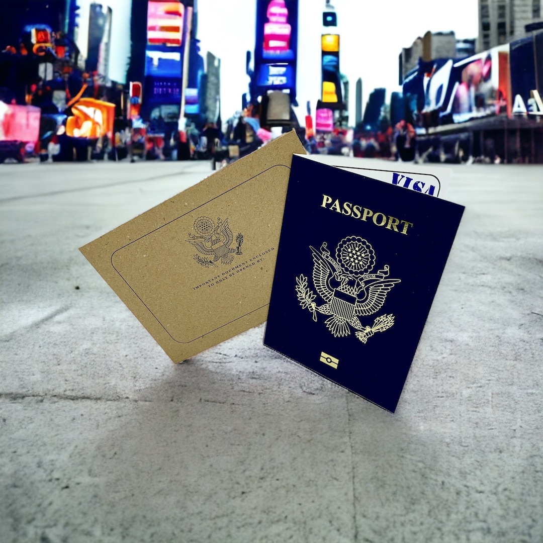 USA Gold Foil Passport Scratch & Reveal Travel Ticket Surprise DIY Card ...