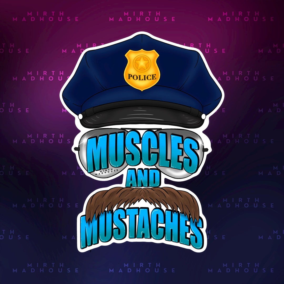 Police Sticker, Muscles and Mustaches | Funny Police Officer Decal ...