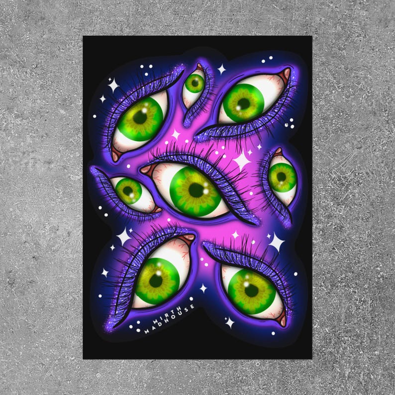 Psychedelic Eye Poster | Trippy Art Print | Colorful Surreal Wall Art ...