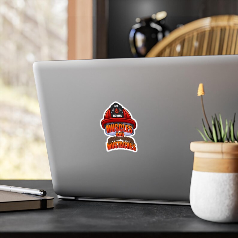 Firefighter Muscles and Mustaches Sticker | First Responder Stickers ...