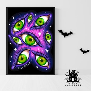 Psychedelic Eye Poster | Trippy Art Print | Colorful Surreal Wall Art ...