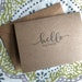 Hello My Friend Kraft Note Cards, Hello My Friend Stationary, Hand ...