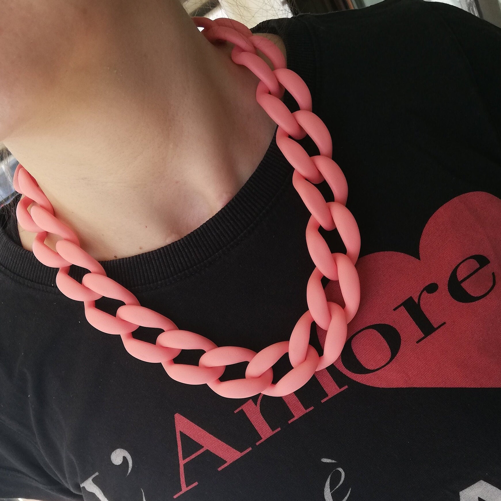 Chunky Chain, Pink Chain, Statement Necklace, Brutalist Chain - Etsy UK