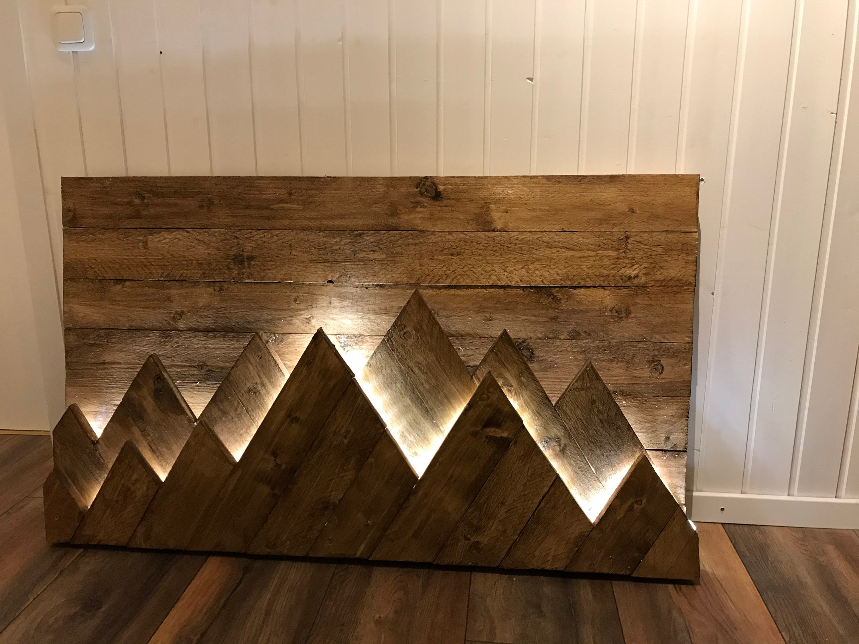 Holzbild Wood Wall Art Alpenpanorama Rustikal Wanddeko Bild | Etsy