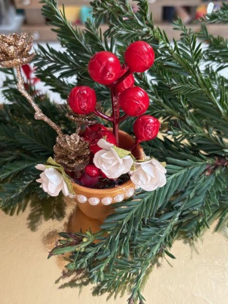 Mini Terra Cotta Pots, With Unique Floral Arrangements, Set of 3 - Etsy