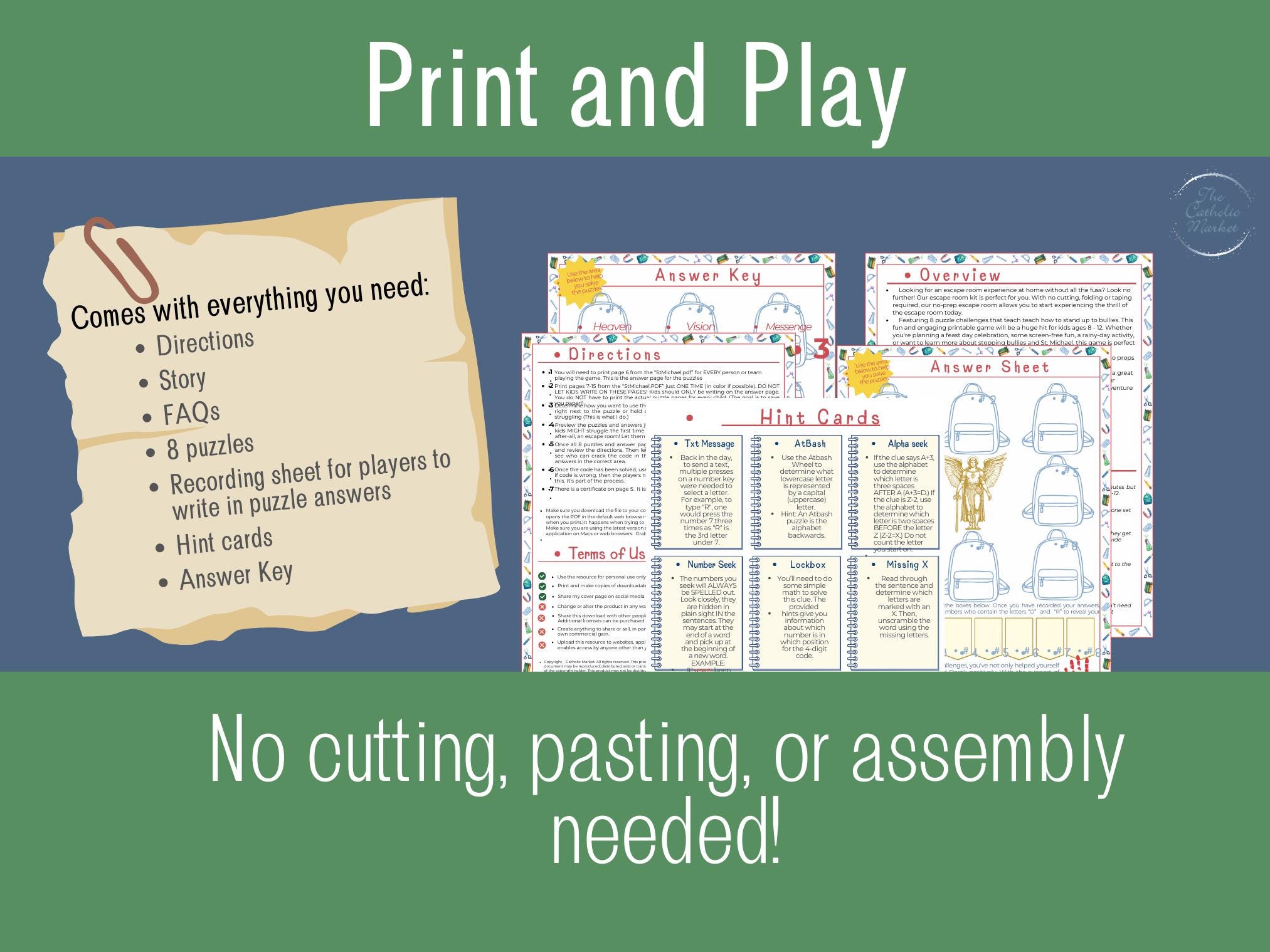 Escape Room for Kids | Printable Kit | St Michael Stops Bullies | Kids ...