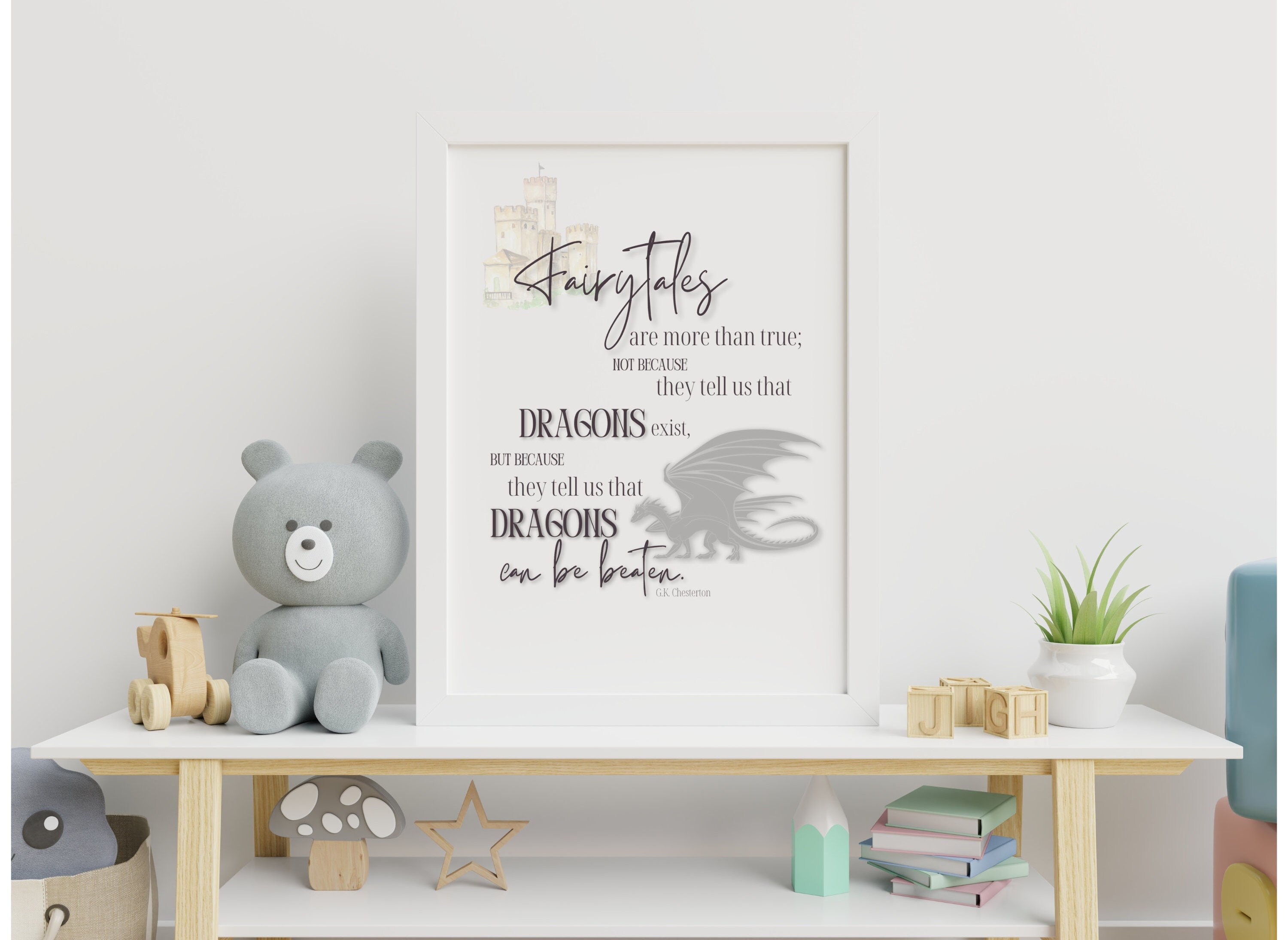 INSTANT DOWNLOAD | Nursery Wall Art | Fairytales | Dragons | Chesterton ...