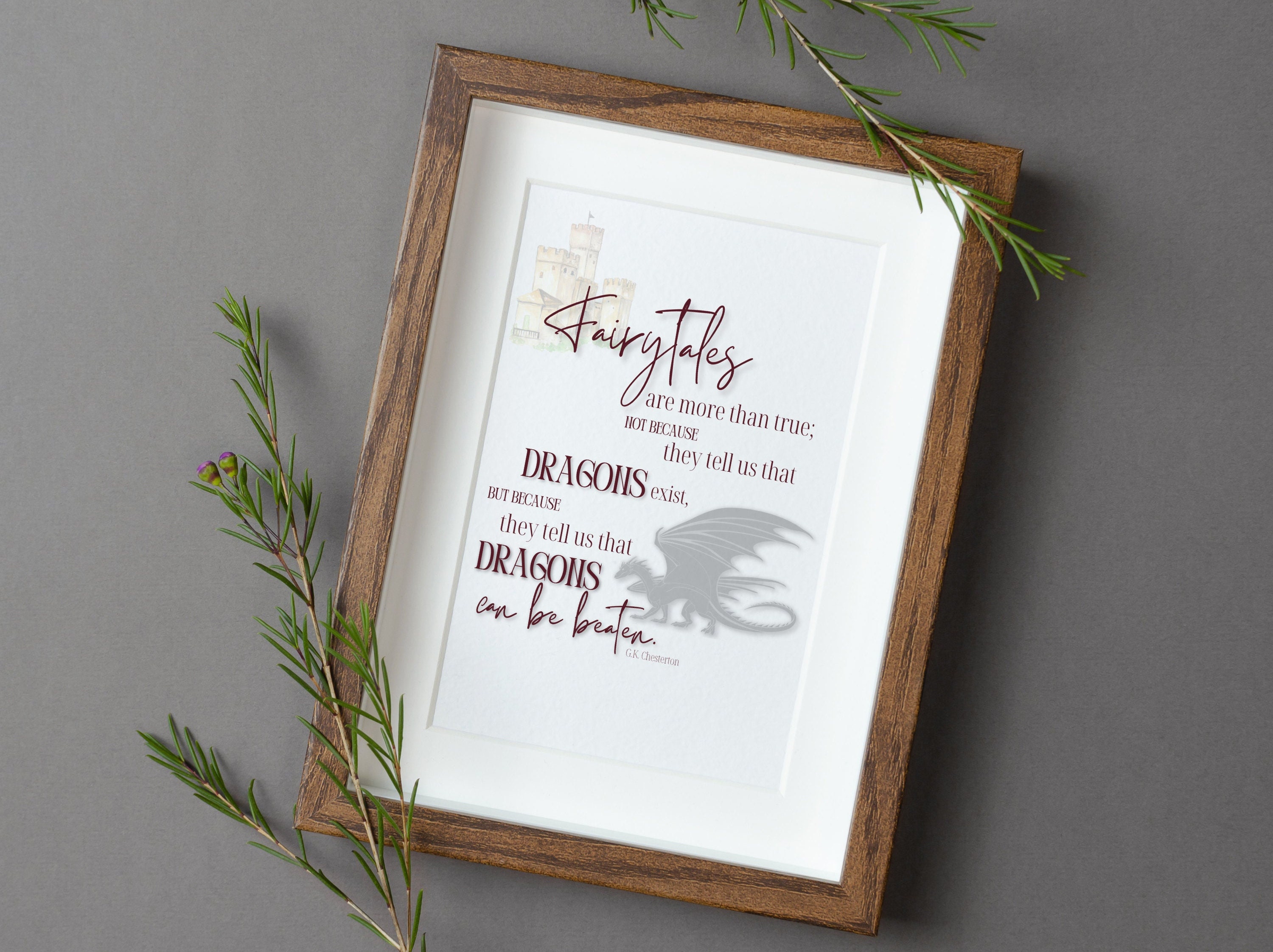 INSTANT DOWNLOAD | Nursery Wall Art | Fairytales | Dragons | Chesterton ...
