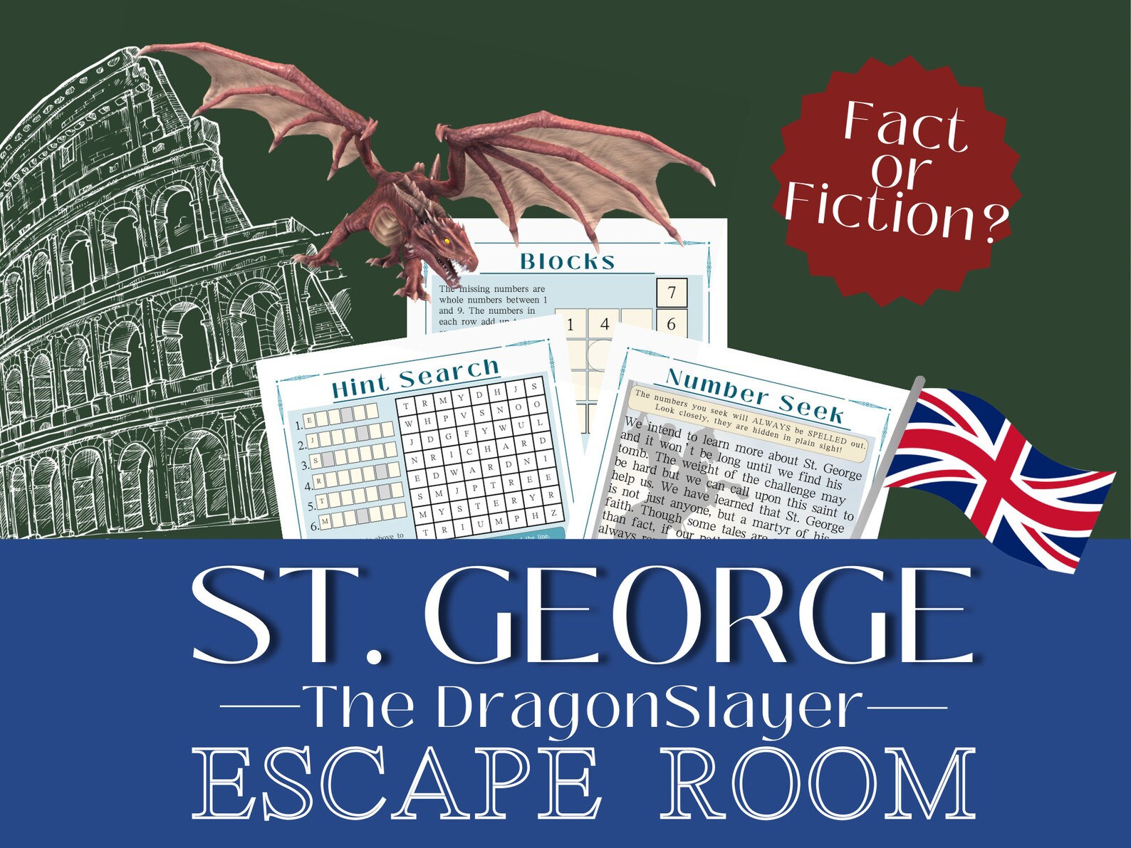 Escape Room for Kids Printable Kit St George the Dragonslayer Kids ...