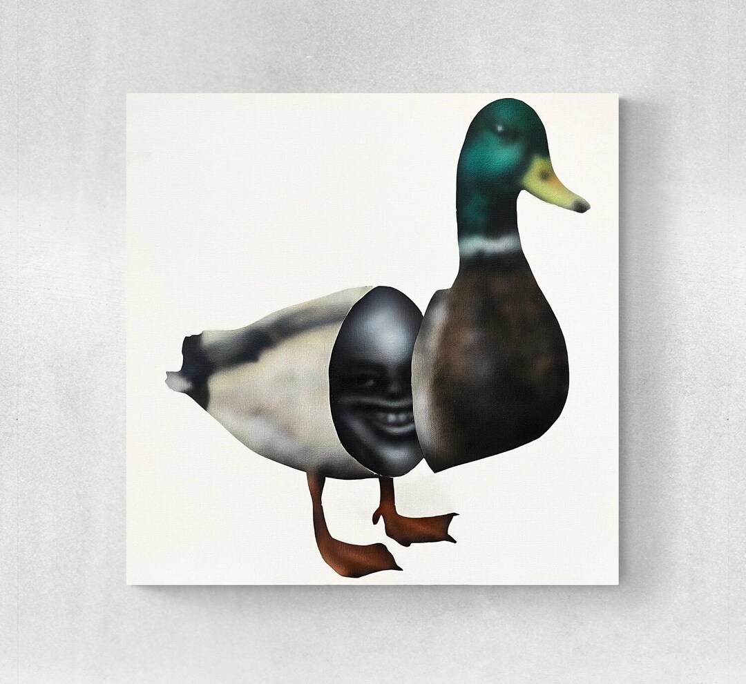 Surreal Duck Portrait With Hidden Face – Humorous and Unique Wall Art ...