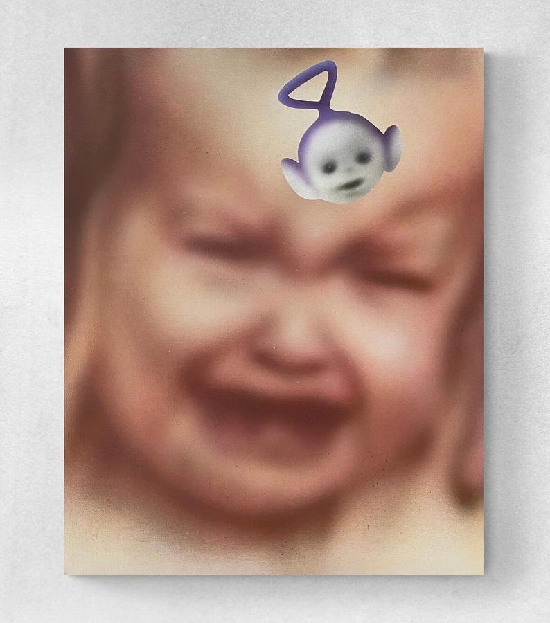 Original Airbrush Teletubbies Painting – “crying Child” 40x50 Cm ...