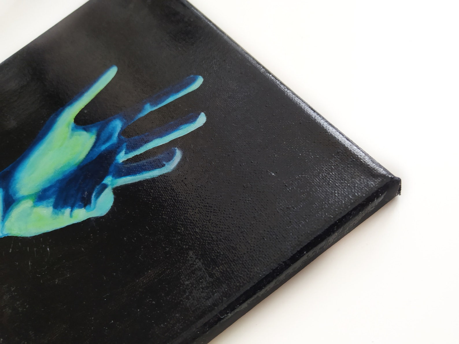 Painting Human Hand | Blue | 24x18 | Premium Artwork on Canvas - Etsy