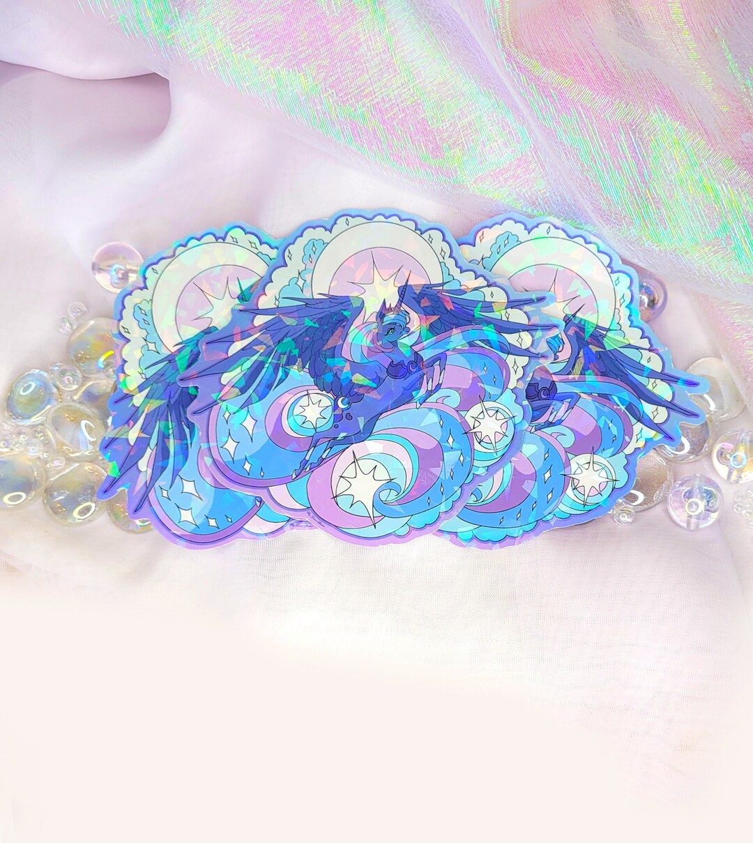 Jumbo 4 Inch Pony Moon Princess Holographic Rainbow Vinyl Sticker - Etsy